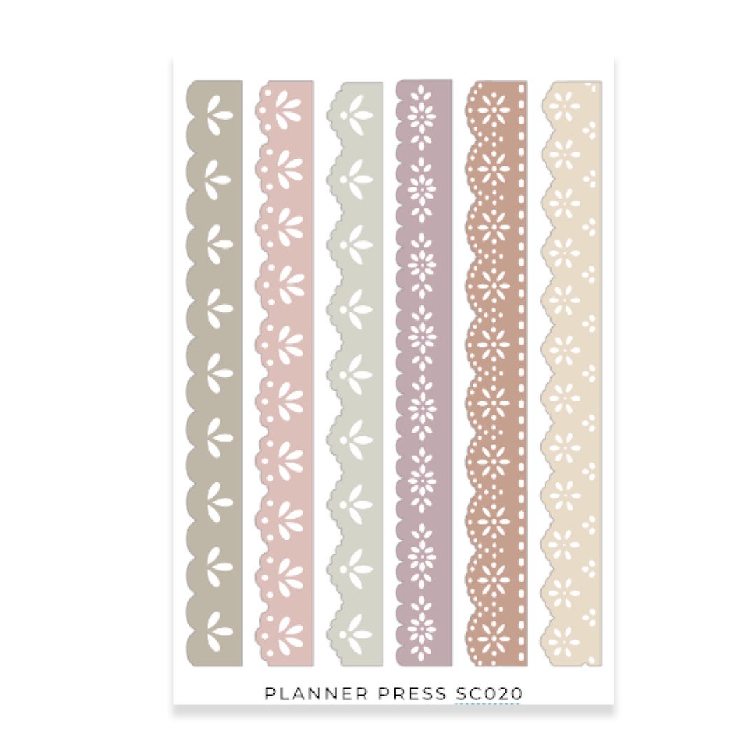 Comfy Spring – Lace Scalloped Border Sticker Sheet | Washi Edge ...