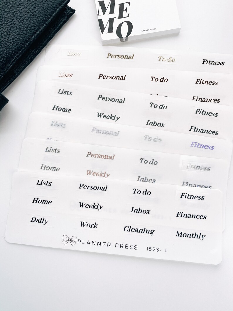 Editorial Chic Foiled Clear Divider Tabs Modular System Labels - Etsy