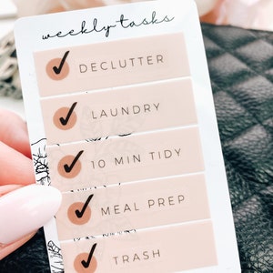 Floral PM Routine Task Card Page Flag Pocket Card - Etsy