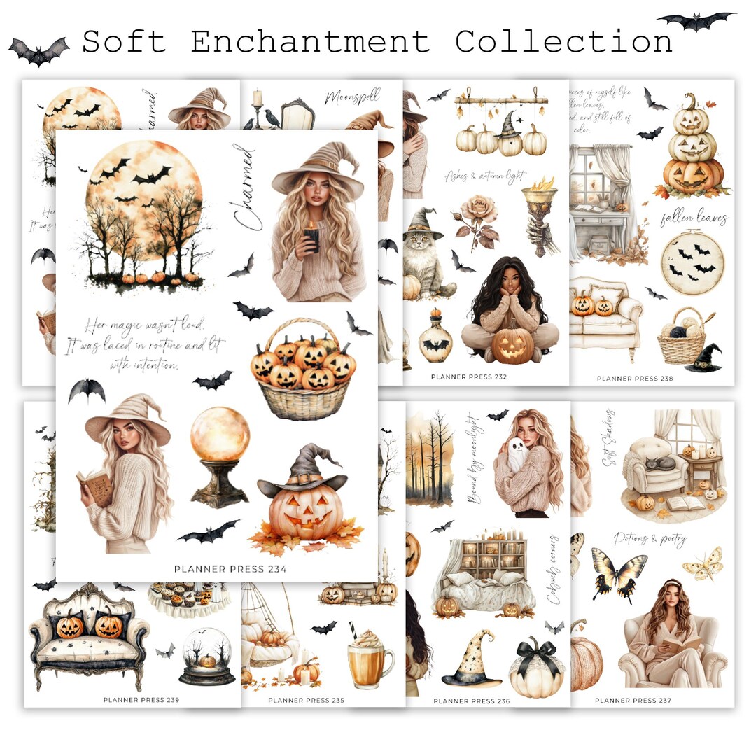 Soft Enchantment Halloween Sticker Collection | Washi Stickers for ...