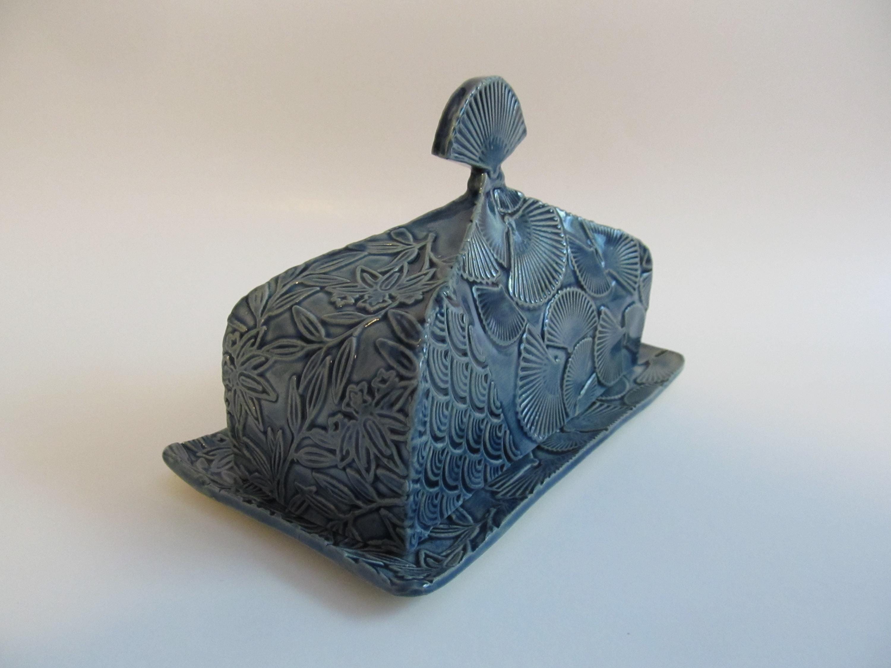 Butter Dish With Lid, Handmade Ceramic Butter Dish, Storm Blue, Unique ...
