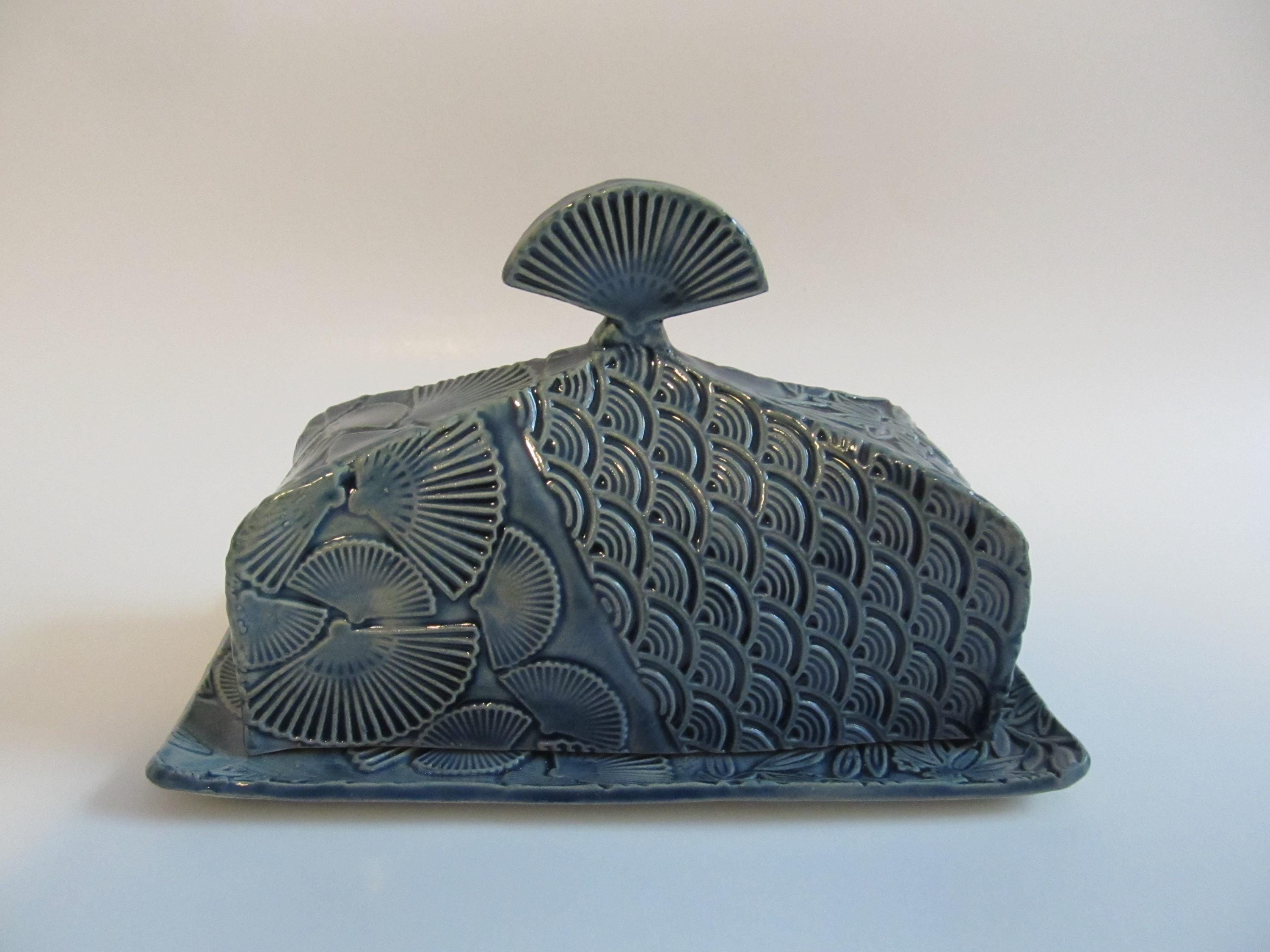 Butter Dish With Lid, Handmade Ceramic Butter Dish, Storm Blue, Unique ...