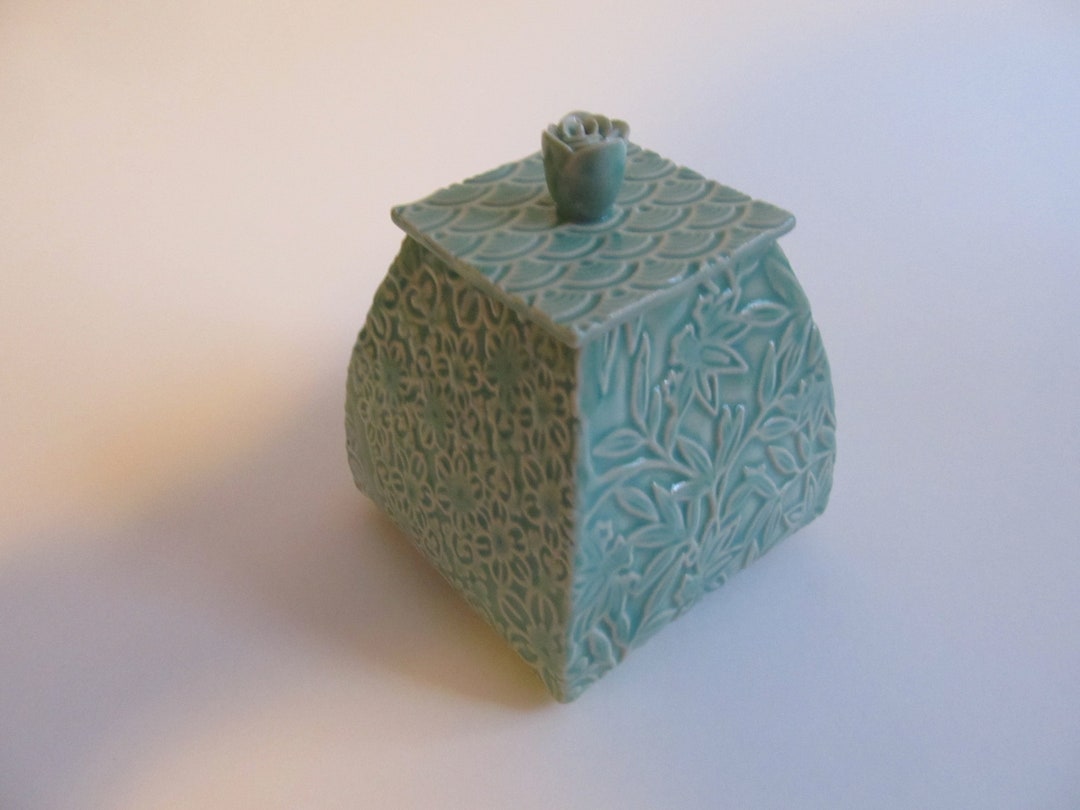 Handmade Ceramic Jar, Sugar Bowl, Pottery Jar With Lid, Textured ...