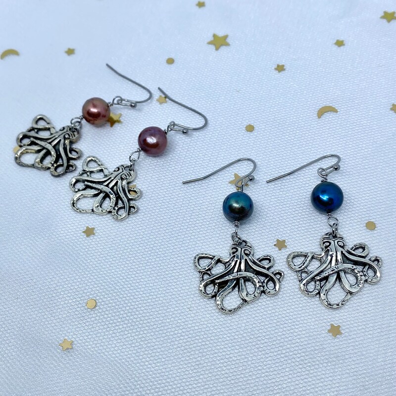 Octopus Earrings - Etsy