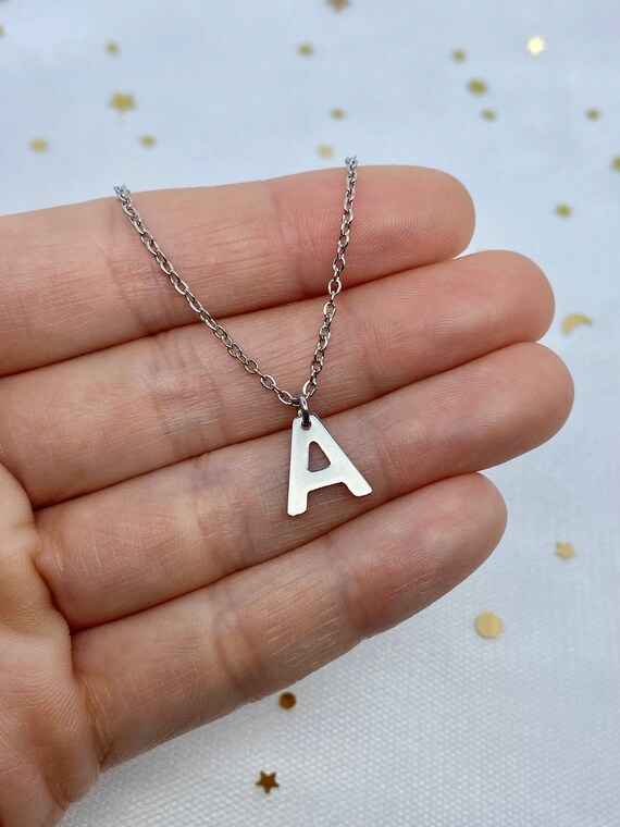 Stainless steel initial necklace store