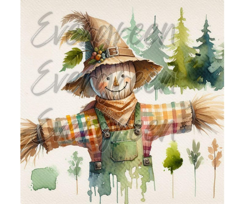 Scarecrow Fall Bundle, 4 Styles, Country, Farmhouse, Instant Download ...