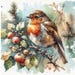 Robin Scene Bundle, 4 Styles, Farmhouse, Instant Download, Decoupage ...