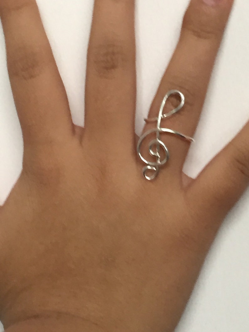 Silver Wire Treble Clef Music Adjustable Ring - Etsy