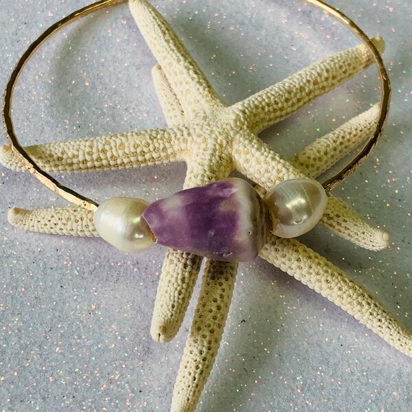 Gold Shell Bangle - Etsy