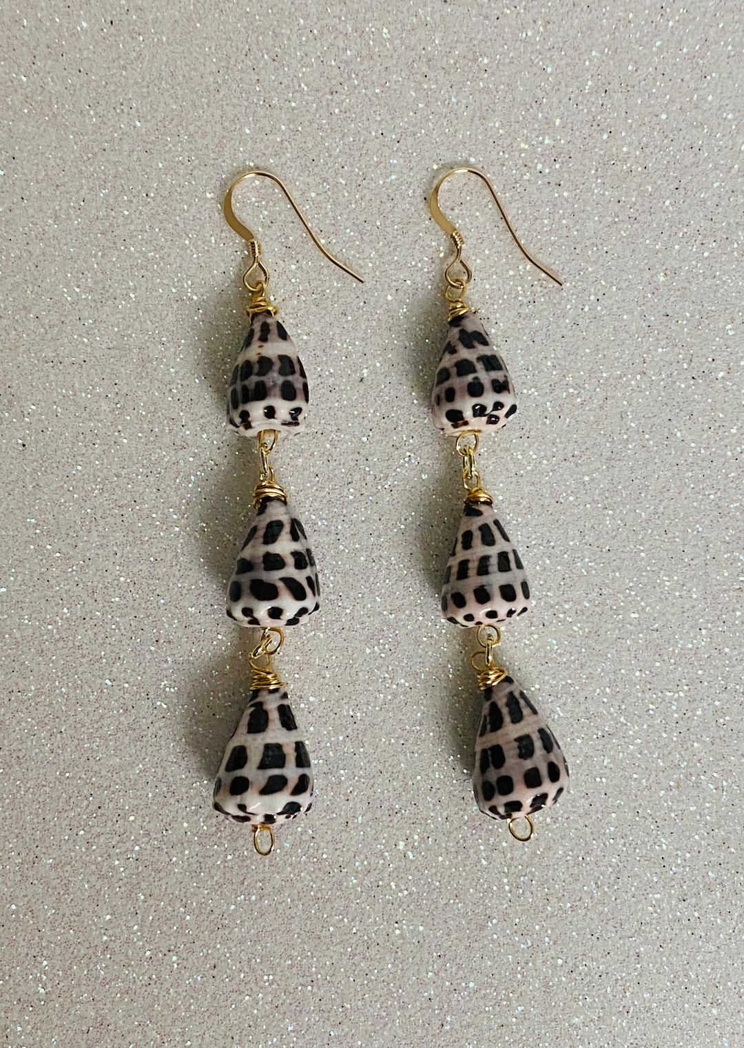 Hawaii Triple Hebrew Cone Shell Gold Filled Dangling Earrings - Etsy
