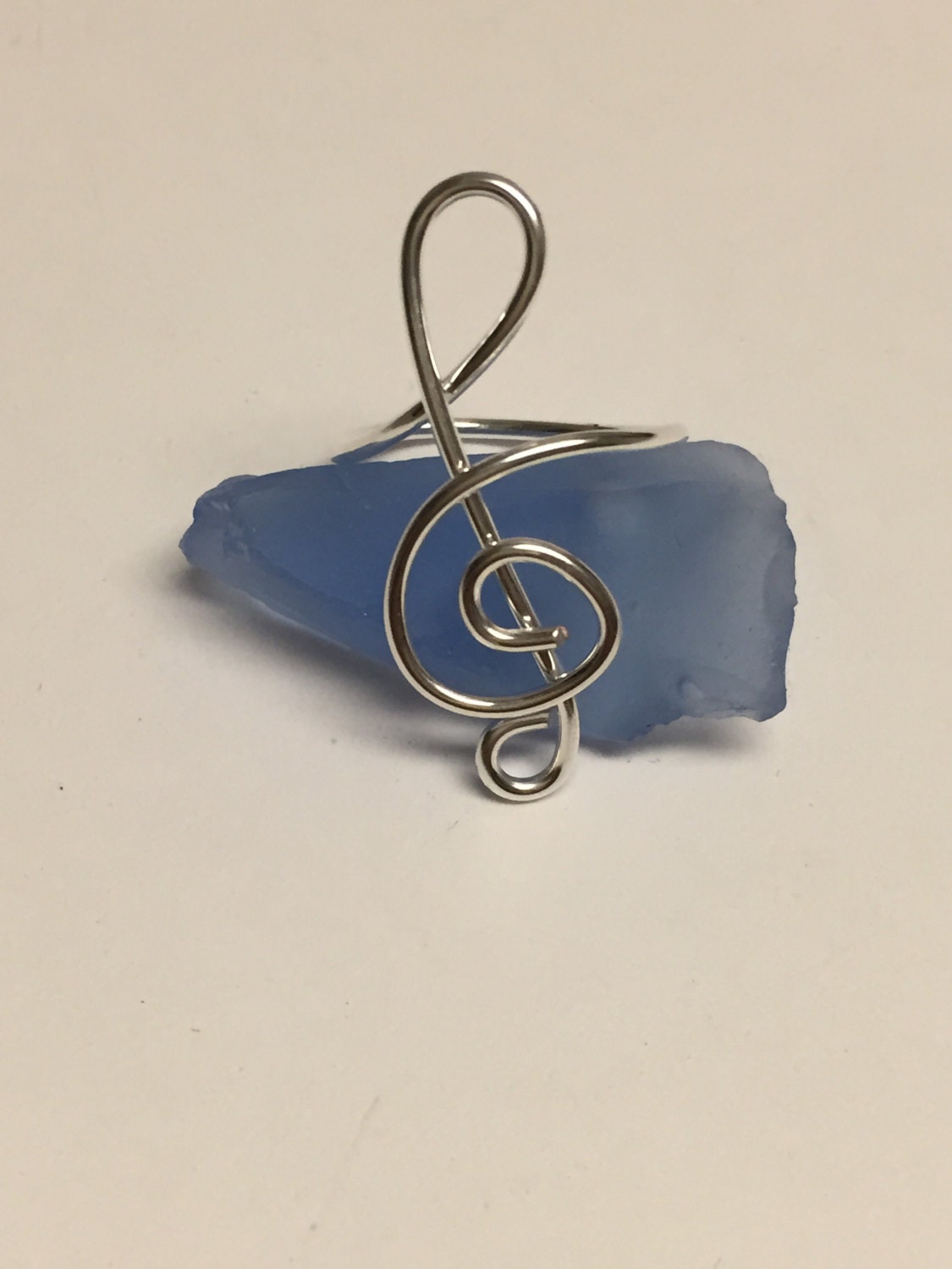 Silver Wire Treble Clef Music Adjustable Ring | Etsy