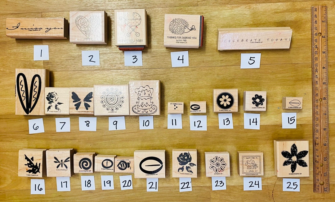 Vintage Rubber Stamps Set 1 - Etsy