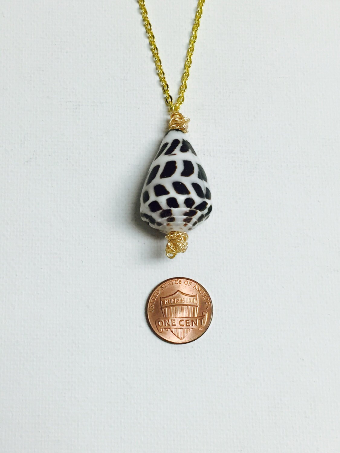 Hawaii 1 Inch Hebrew Cone Shell Gold Wire Wrapped Necklace - Etsy
