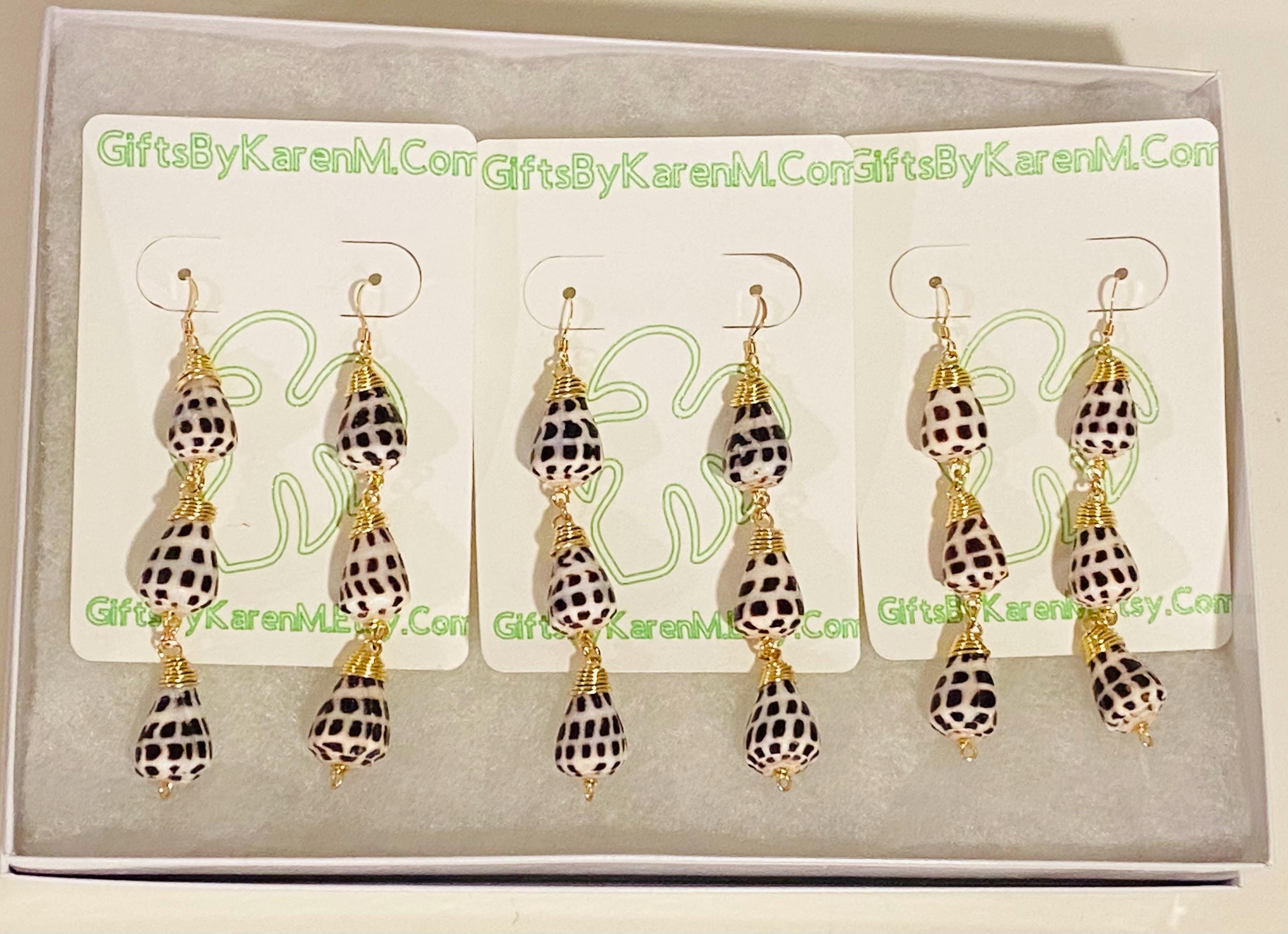 Hawaii Triple Hebrew Cone Shell Gold Filled Dangling Earrings - Etsy