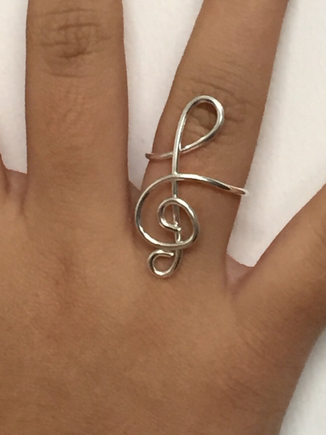 Silver Wire Treble Clef Music Adjustable Ring - Etsy