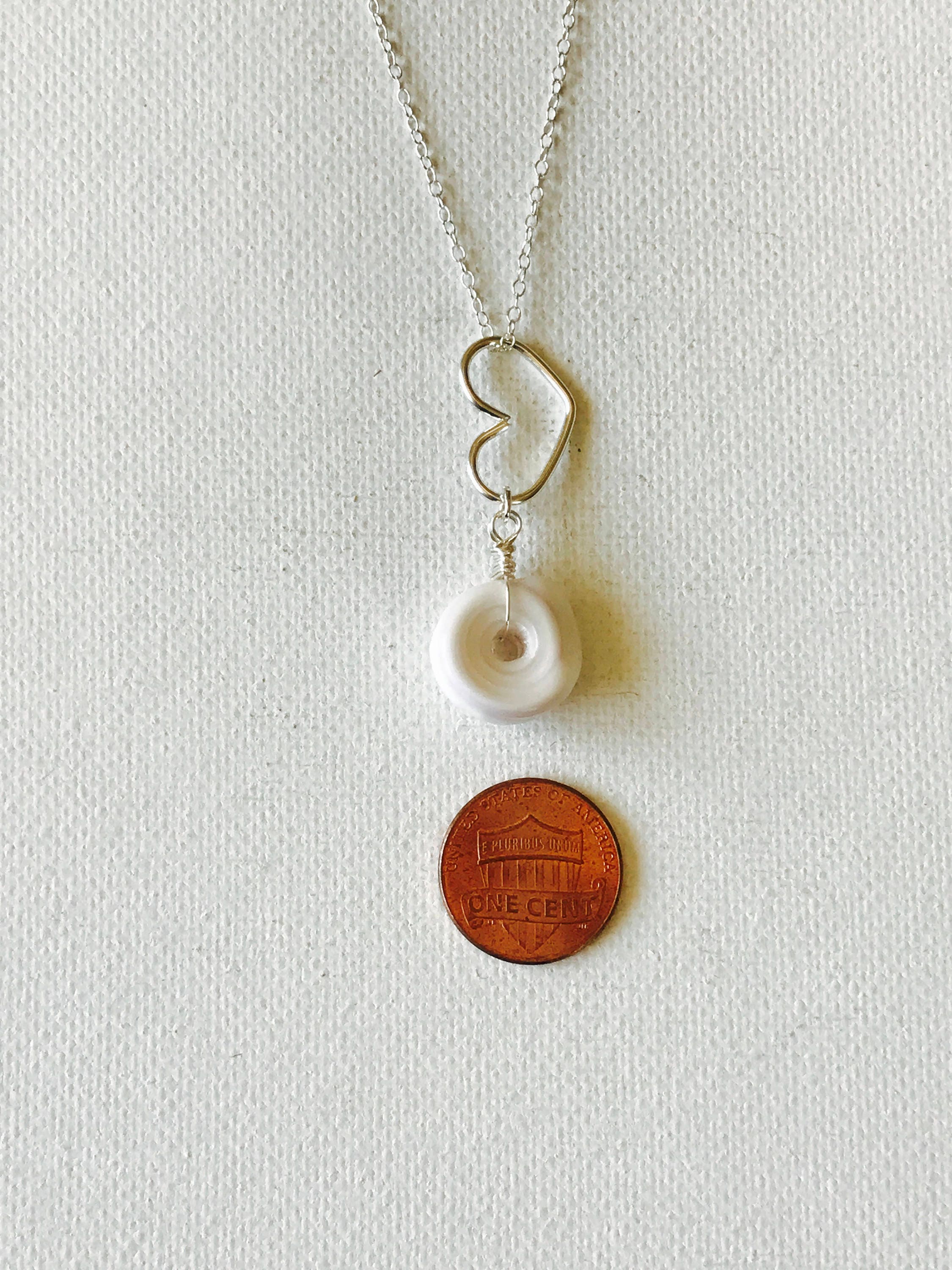 Hawaii Puka Shell and Silver Wire Heart Necklace - Etsy