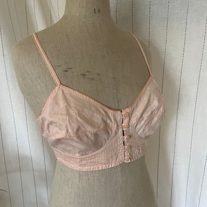 1930s 1940s Cotton and Satin Bra / 30s 40s Soft Pink Bralette - Etsy