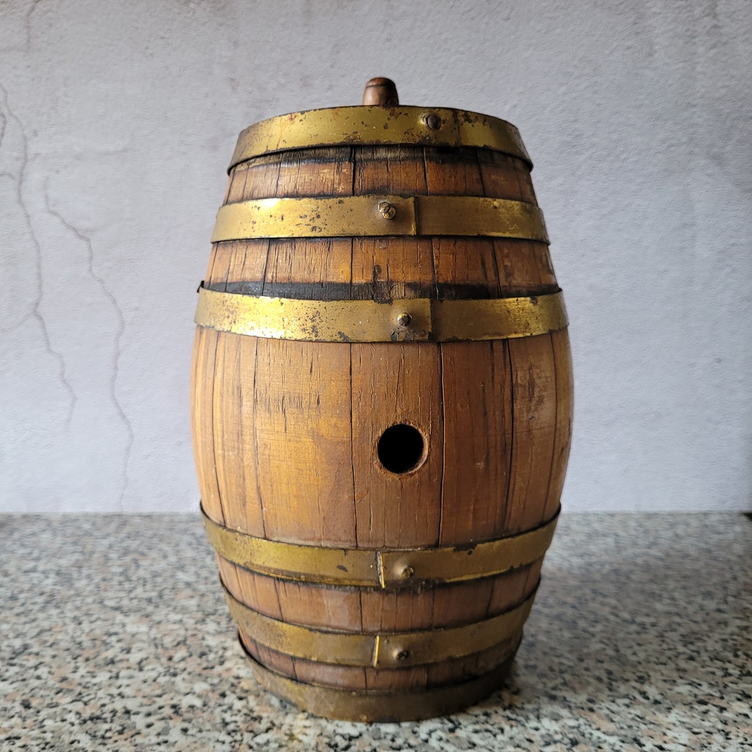 WOODEN WINE FIRKIN, Butter Storage Barrel, Small Rustic Grape Cask ...