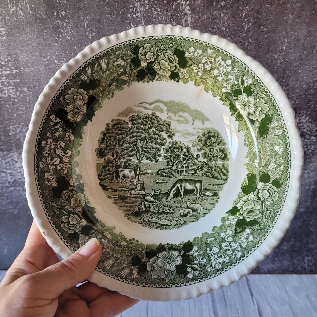 ADAMS SCENIC PLATE, English Vintage Decorative Salad Dish, Country ...
