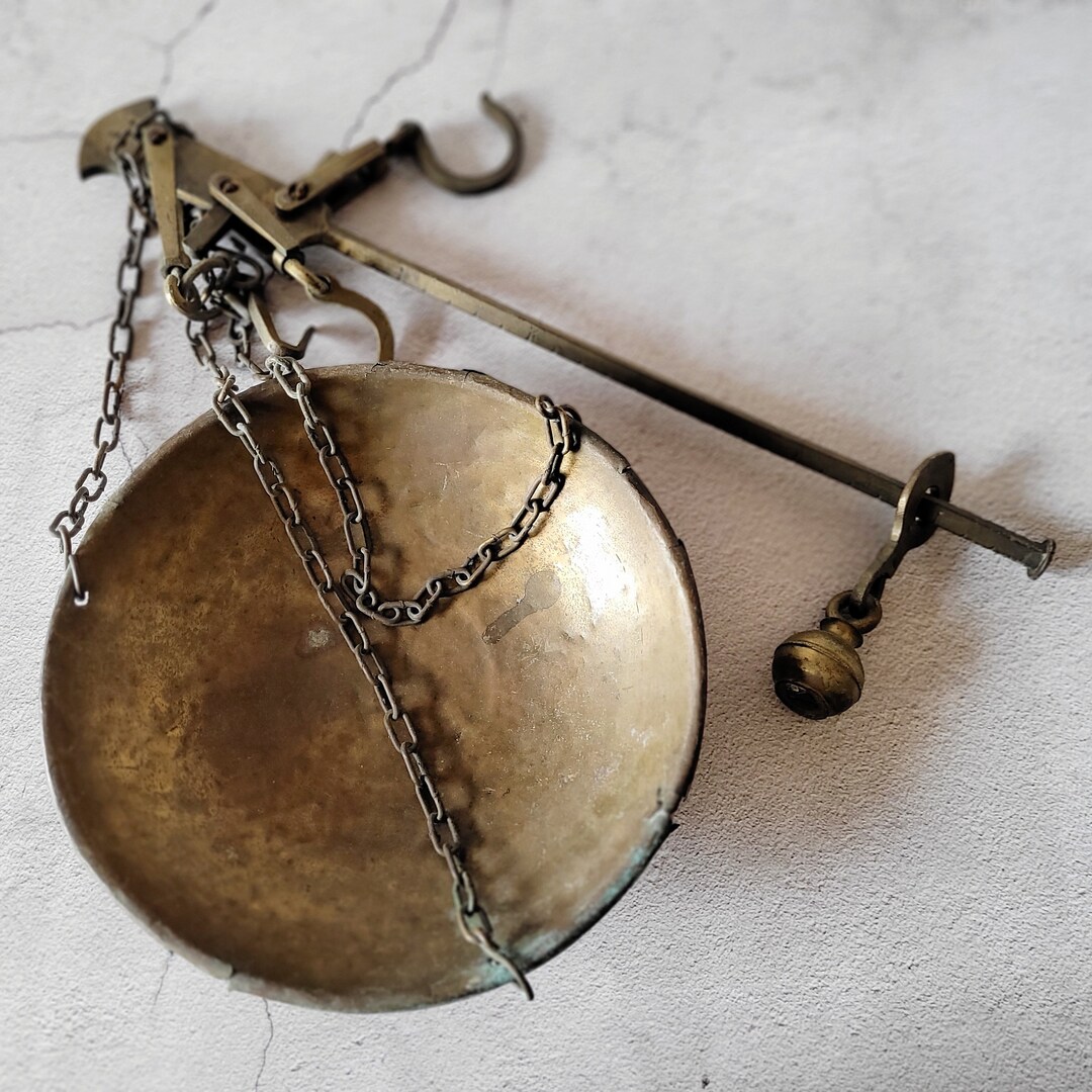 HANGING KITCHEN SCALE, Vintage Single Plate Scale Balance, Bronze ...