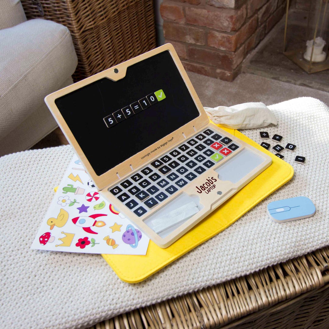 Personalised Laptop / Tech Set Wooden Toy Set - Etsy