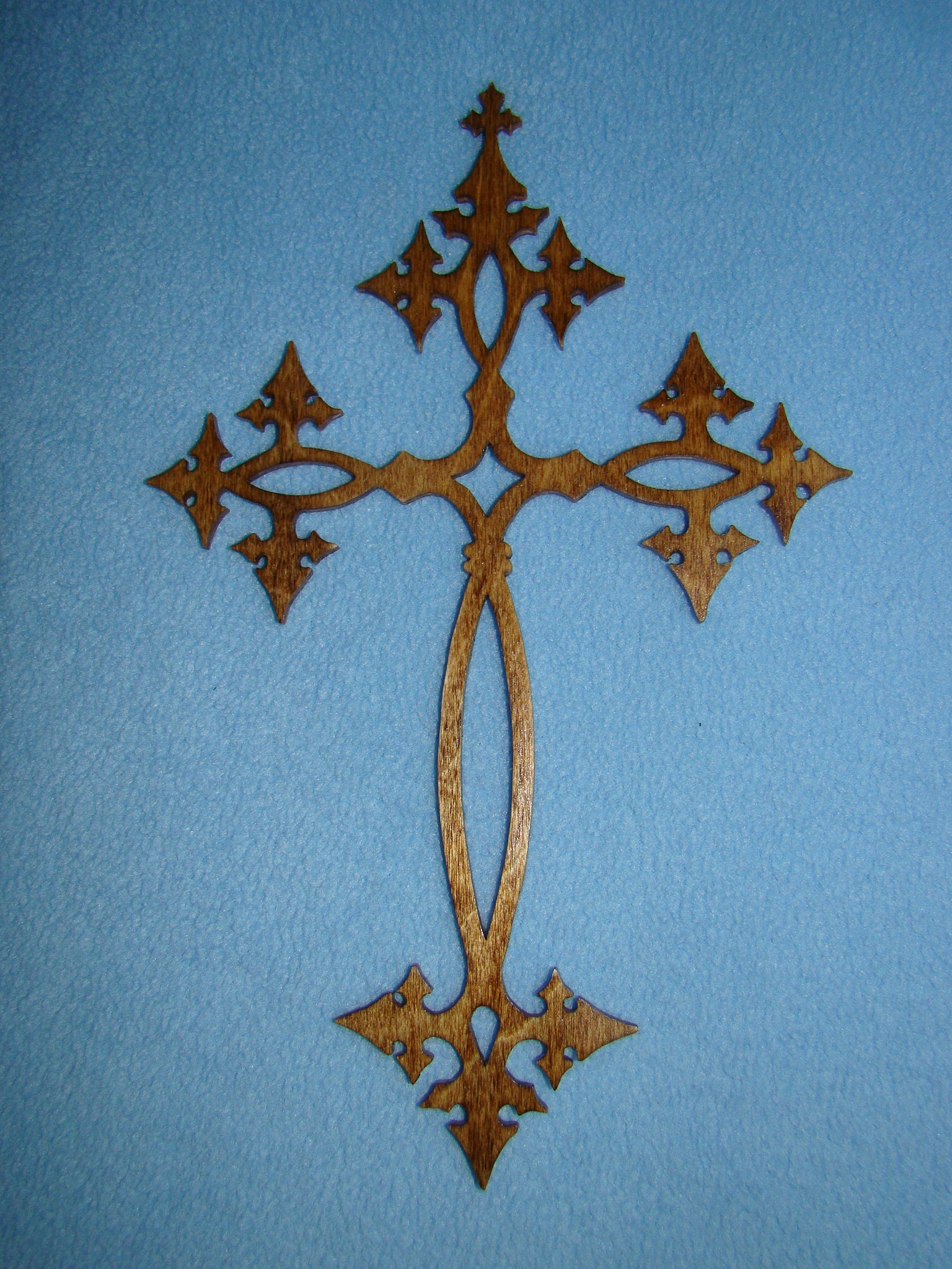 Cross Wooden Scroll Saw Wall Art Handmade 2 Color Choices Gift ...