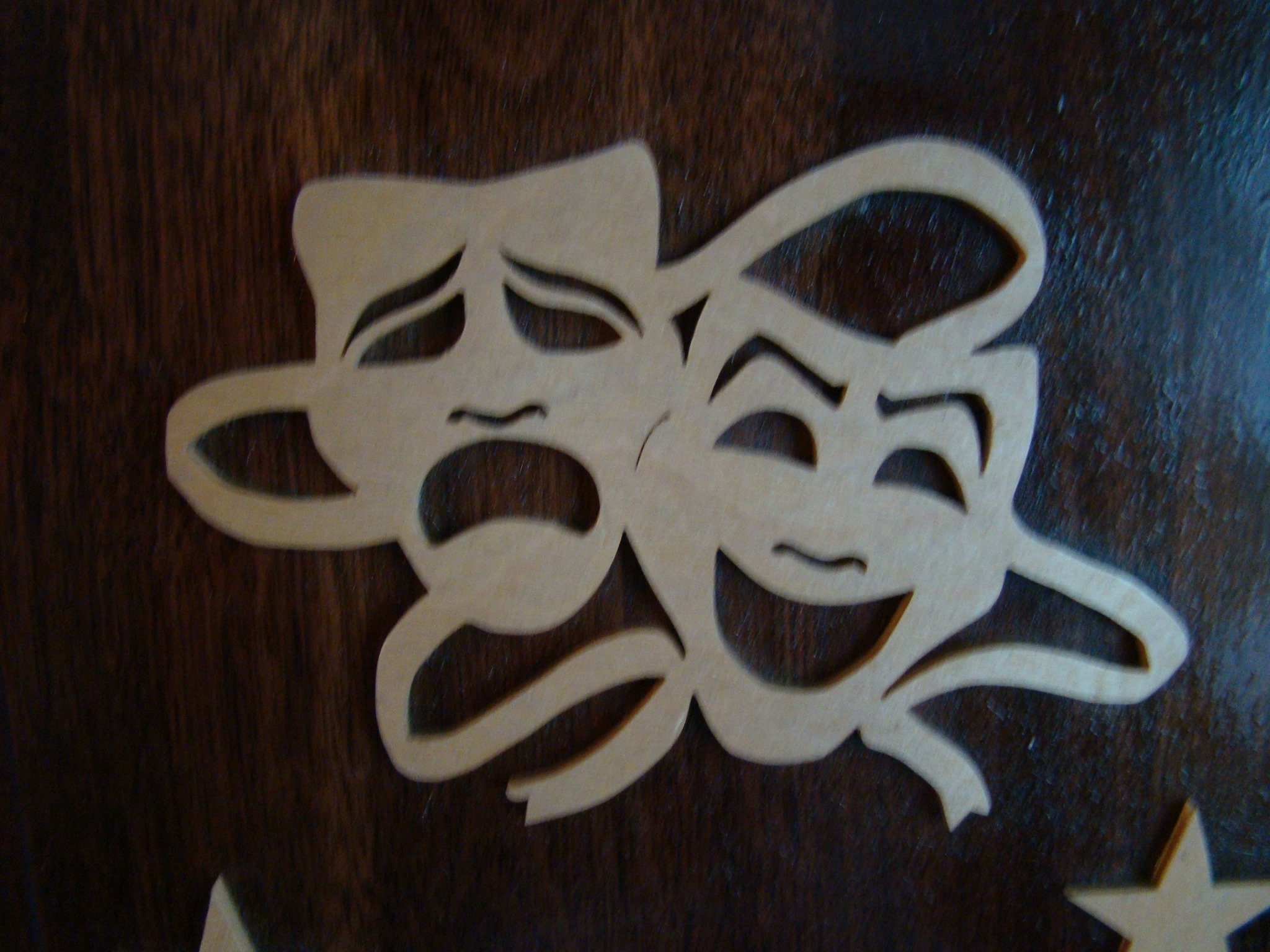 Comedy & Tragedy Wall Plaque Scroll Saw Art Theater Masks Original ...