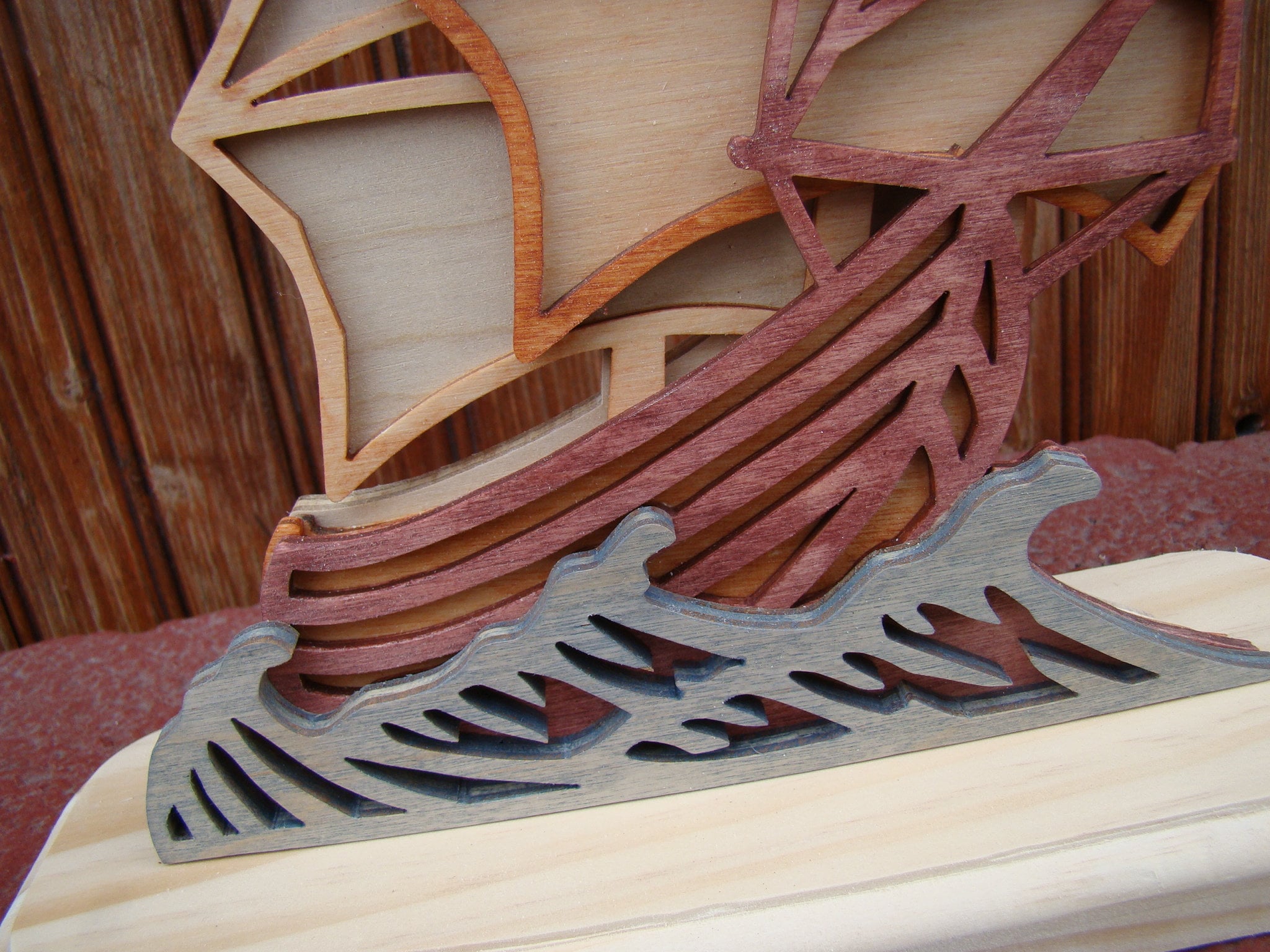 Ship Wooden Scroll Saw Art Handmade Gift, Home Decor, Nautical 2 Color ...