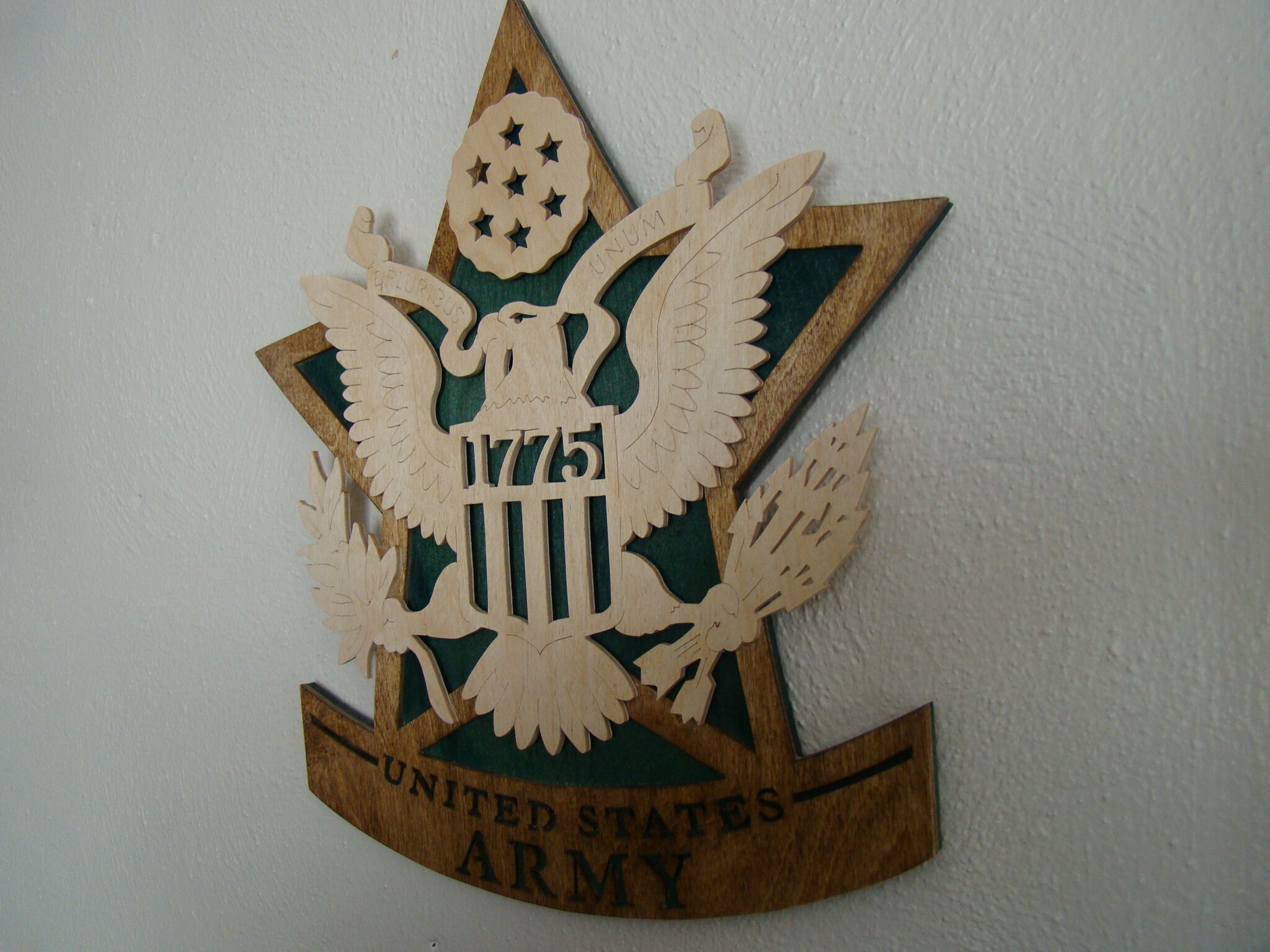 Handmade Wooden Army Plaque, Scroll Saw Wall Art, Veteran Gift - Etsy