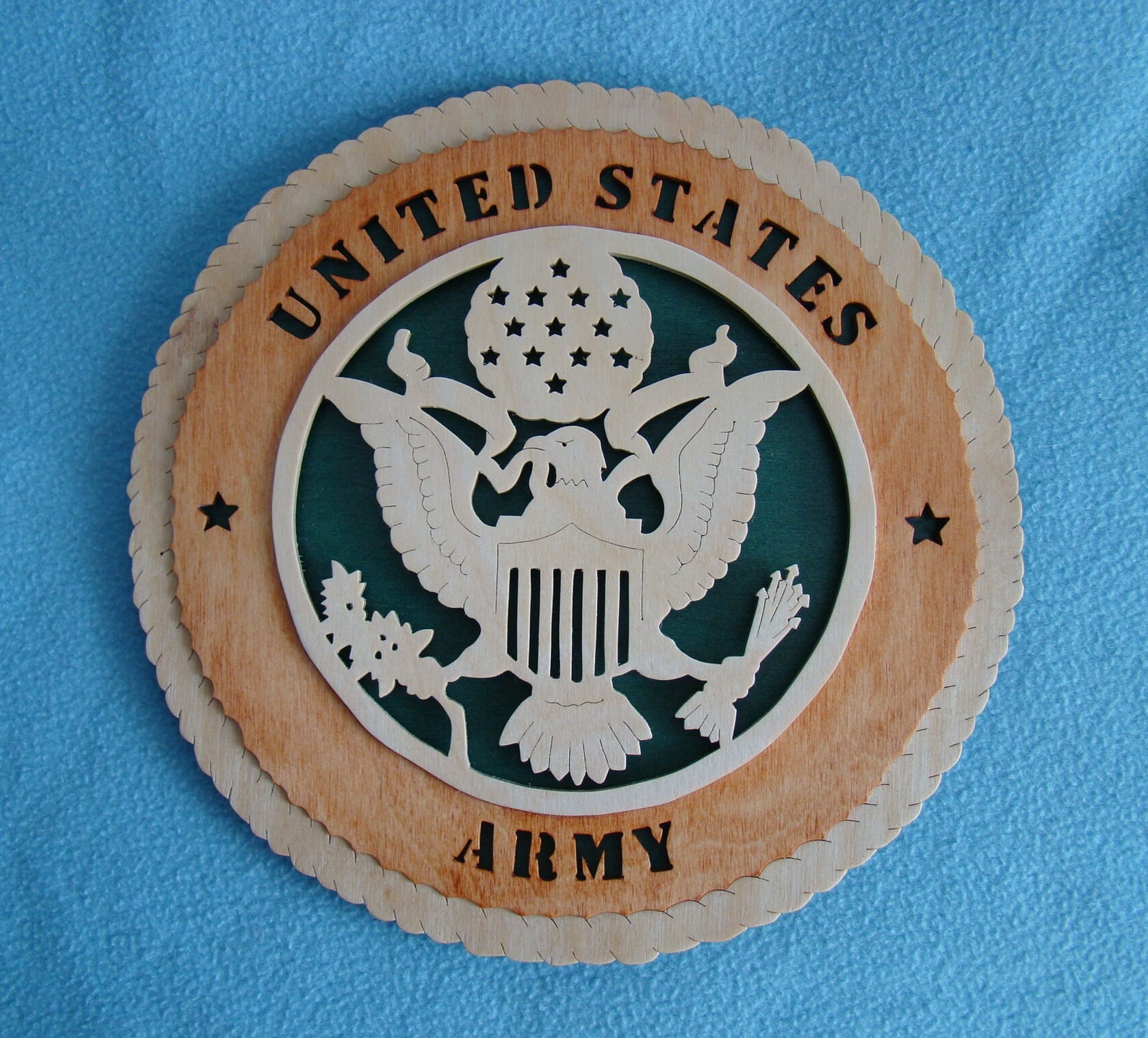 Army Military Wooden Scroll Saw Wall Art Plaque Handmade by a Veteran ...