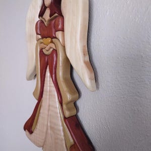 Wooden Intarsia Style Angel Handmade Wall Art - Etsy