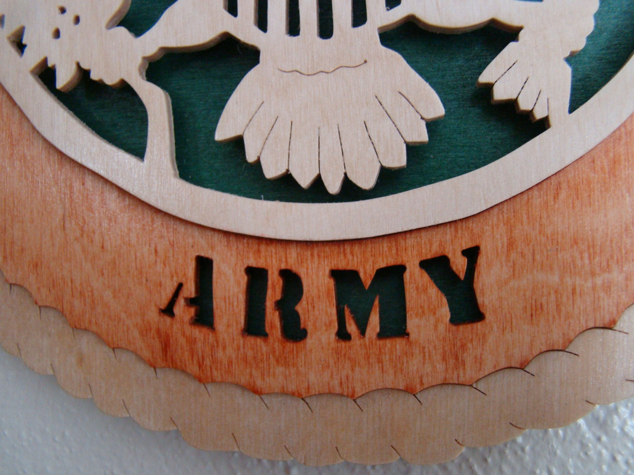 Army Military Wooden Scroll Saw Wall Art Plaque Handmade by a Veteran ...