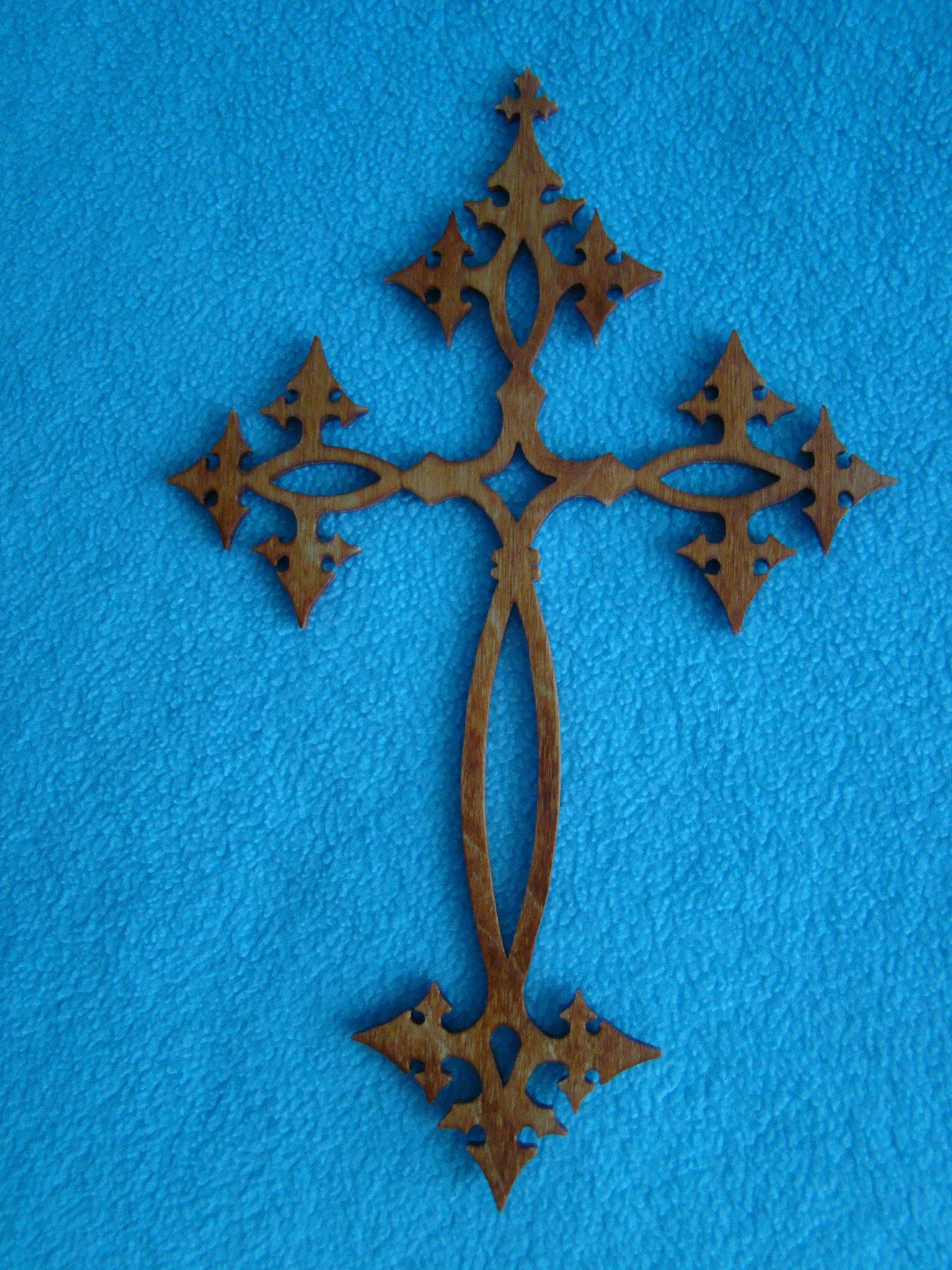 Cross Wooden Scroll Saw Wall Art Handmade 2 Color Choices Gift ...