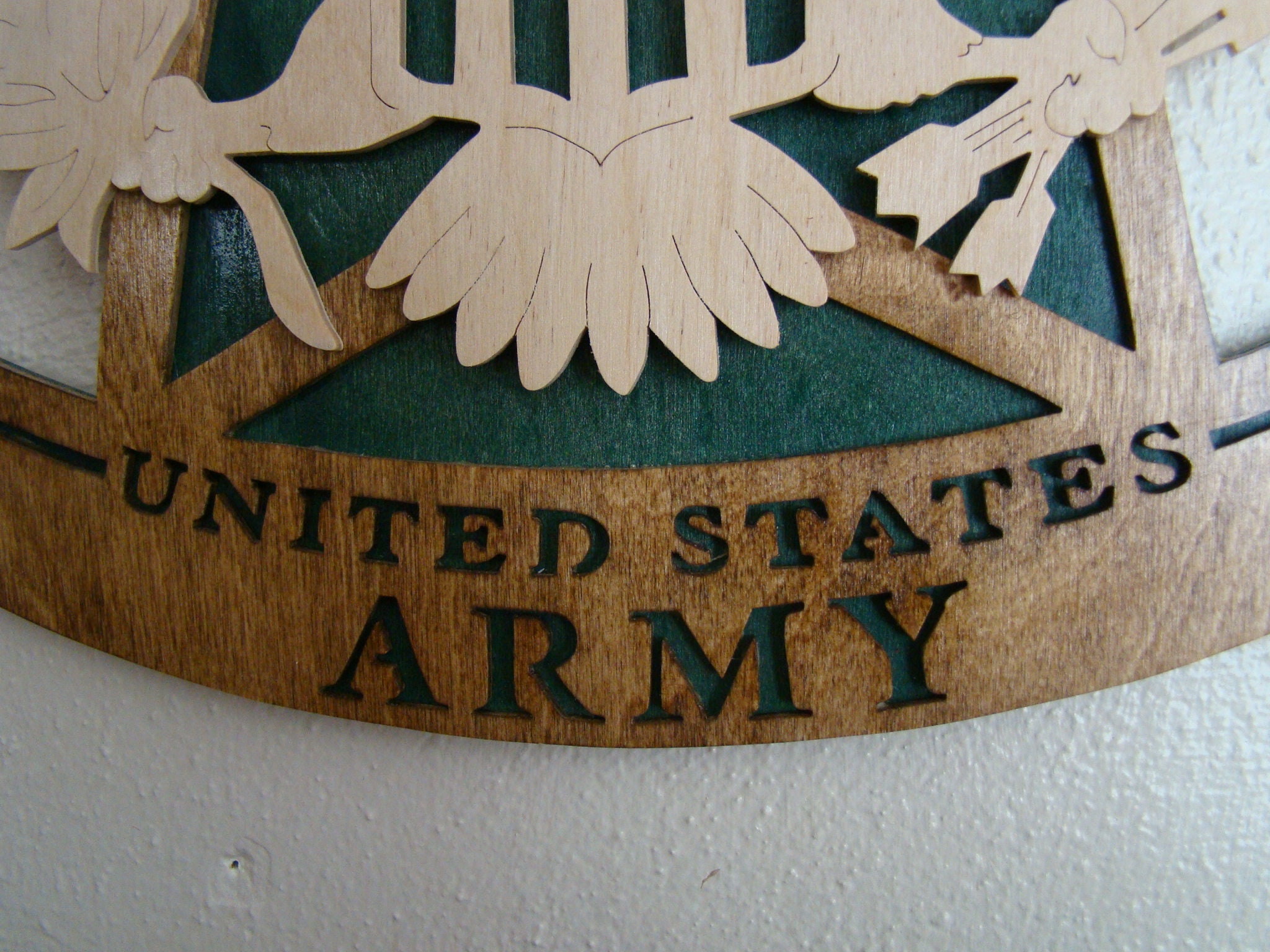 Handmade Wooden Army Plaque, Scroll Saw Wall Art, Veteran Gift - Etsy