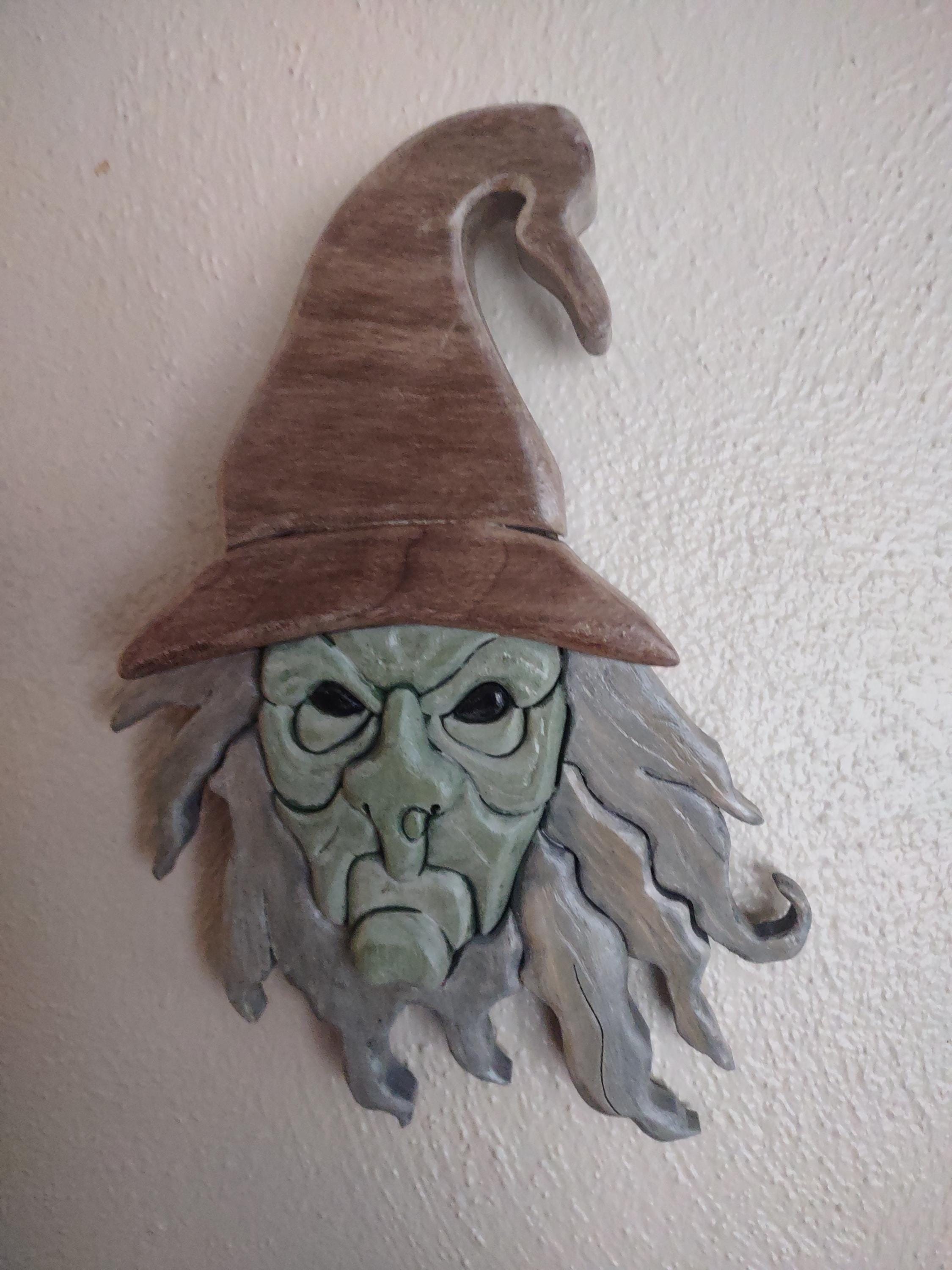 Halloween Wooden Intarsia Wall Art Witch Decor - Etsy