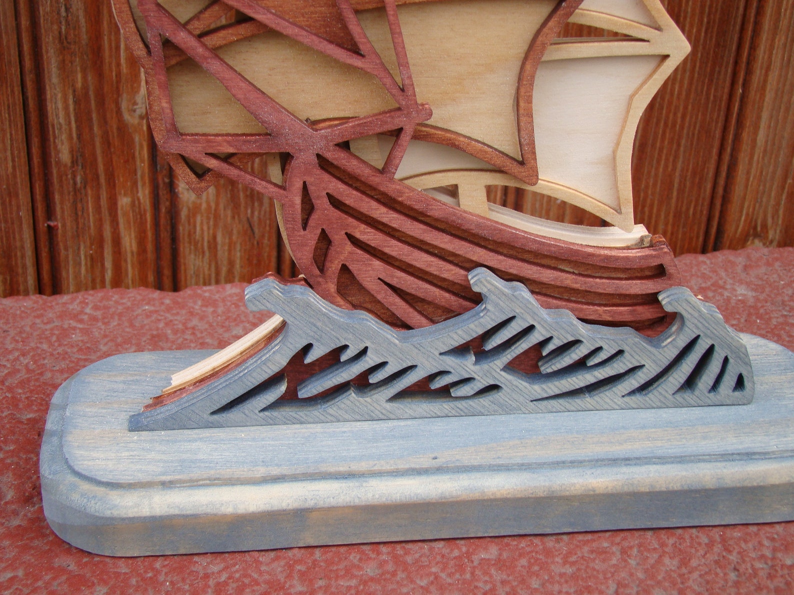 Ship Wooden Scroll Saw Art Handmade Gift, Home Decor, Nautical 2 Color ...