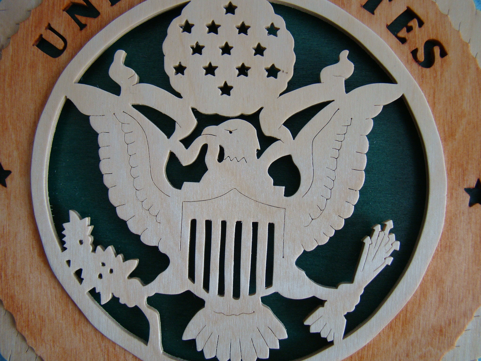 Army Military Wooden Scroll Saw Wall Art Plaque Handmade by a Veteran ...