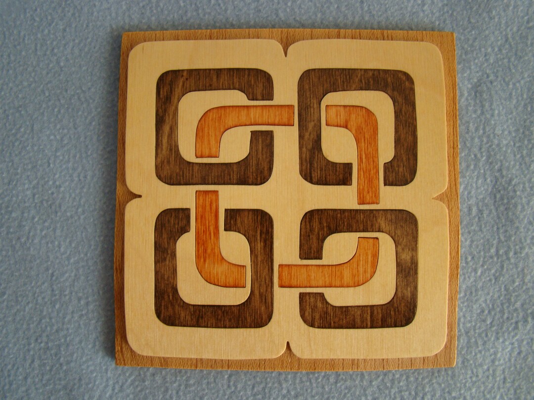 Celtic Knot Irish Plaque Wooden Scroll Saw Wall Art Inlay Gift St ...