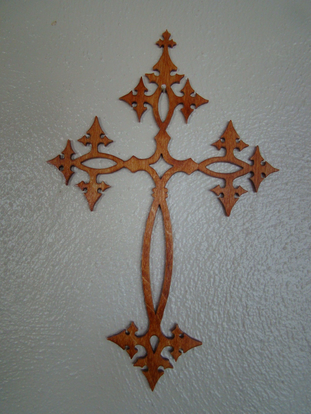 Cross Wooden Scroll Saw Wall Art Handmade 2 Color Choices Gift ...