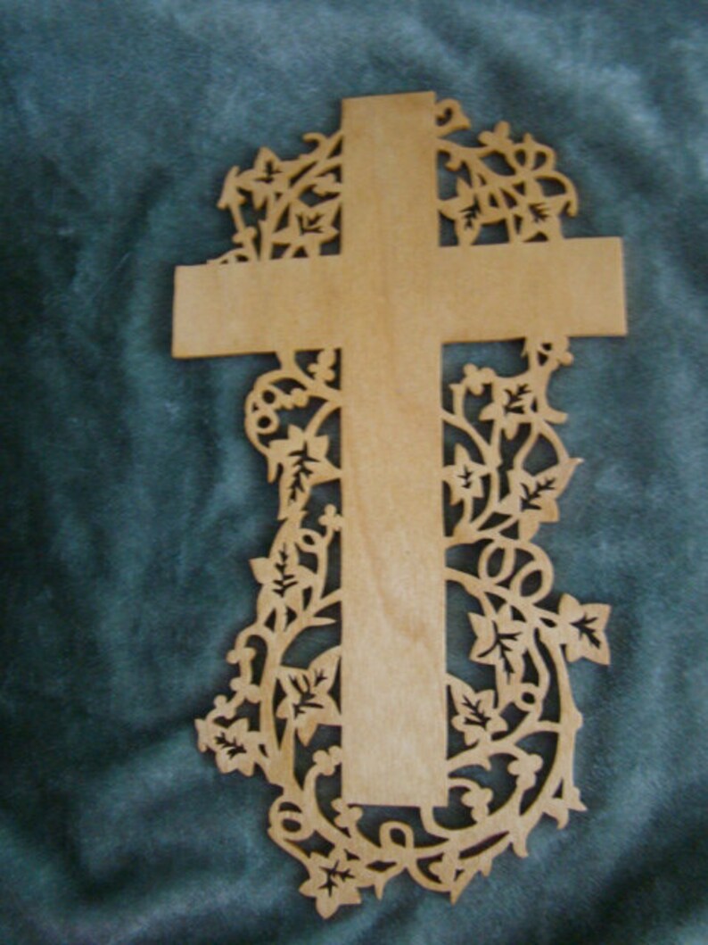 Wooden Scroll Saw Art Cross Wall Hanging Gift Housewarming Easter Home ...