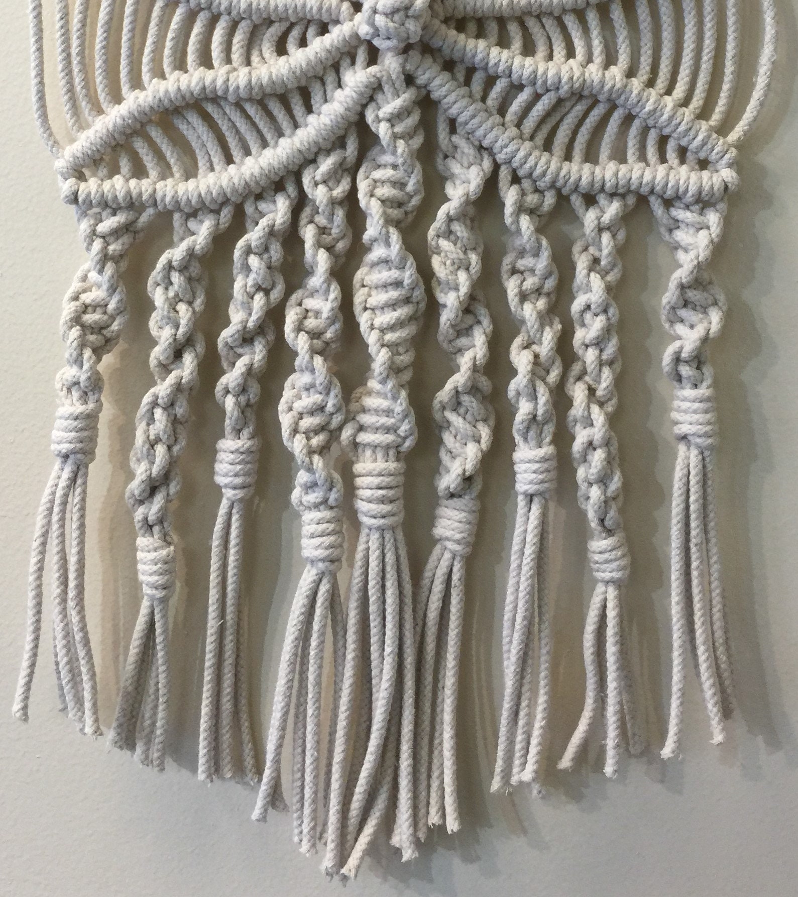 MACRAME WALL HANGING 69, small macramé, macramé tapestry, off white ...