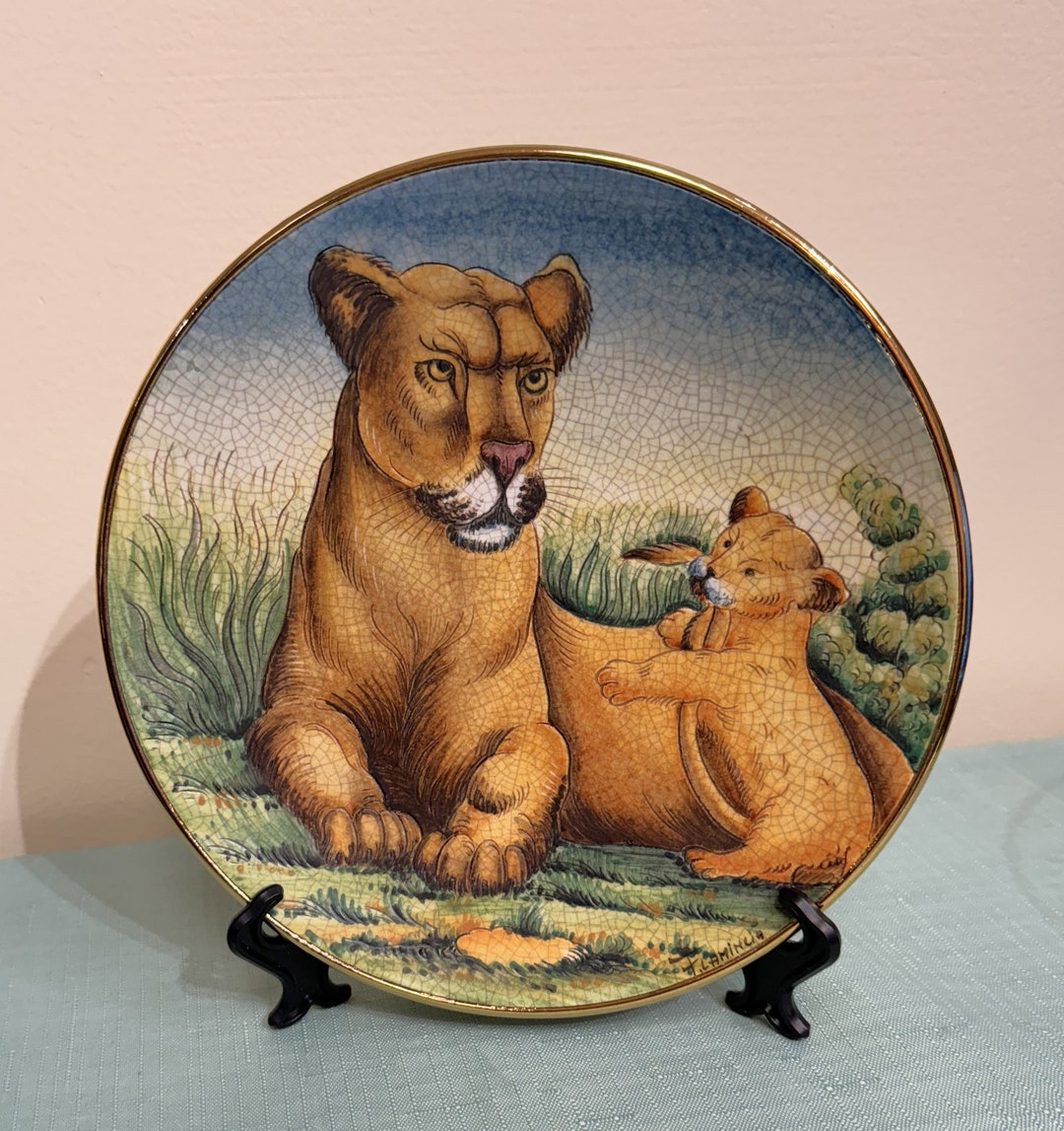 VINTAGE PLATE LIONS the Mother and Child Series Limited Edition Number ...