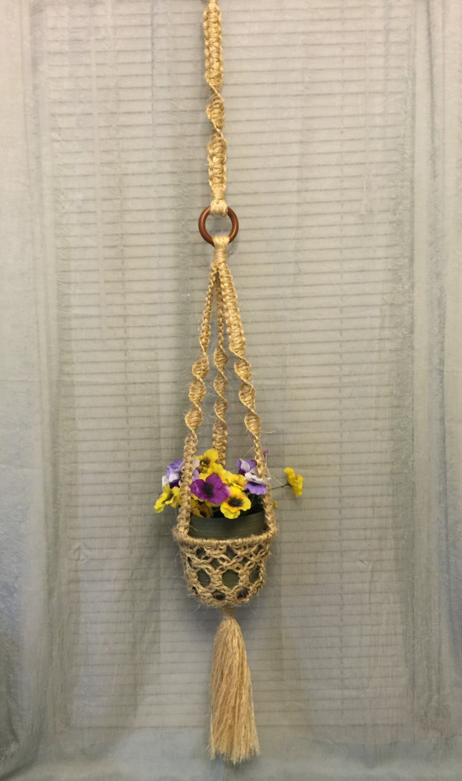 MACRAME PLANT HANGER Single, Sisal, - Etsy