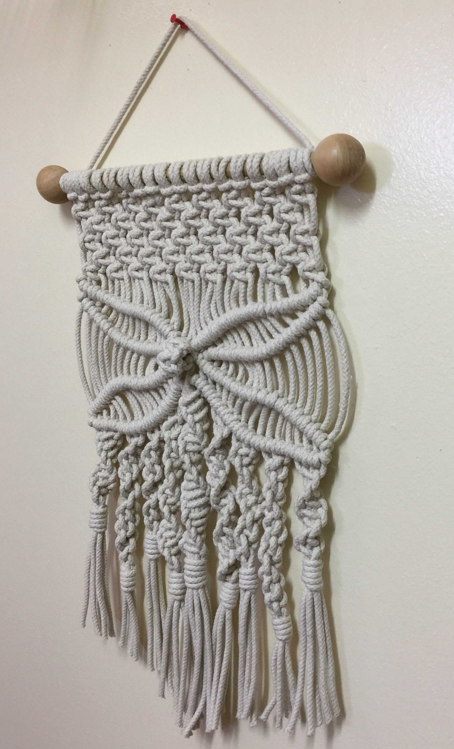 MACRAME WALL HANGING 69, small macramé, macramé tapestry, off white ...