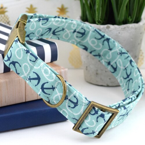 Gingham Dog Collar Marine Blue Gingham Print Cotton Fabric - Etsy