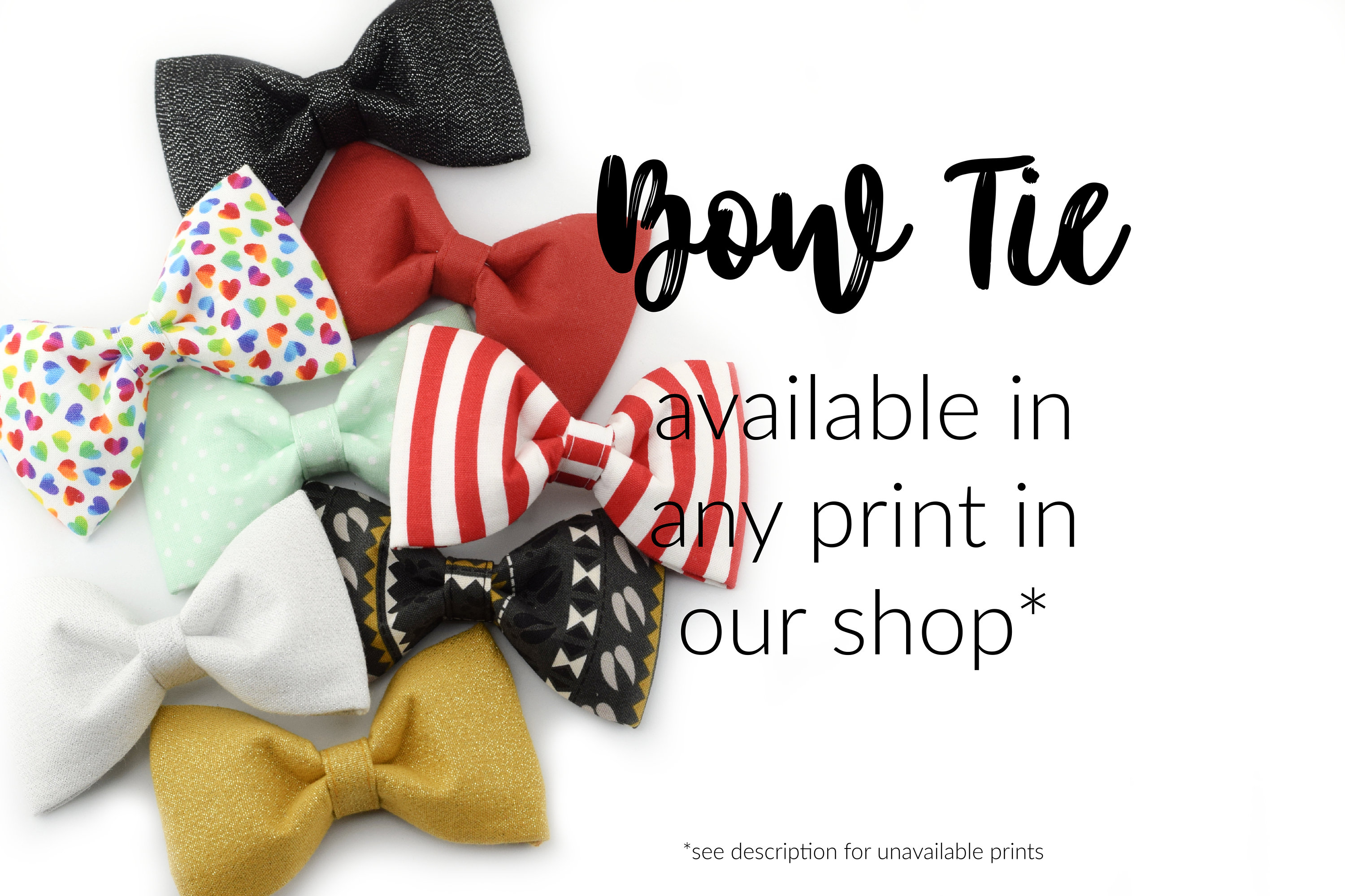 Dog Collar Bow Tie Slide on Dog Collar Bow Tie Available in ANY Print in Our Shop Etsy