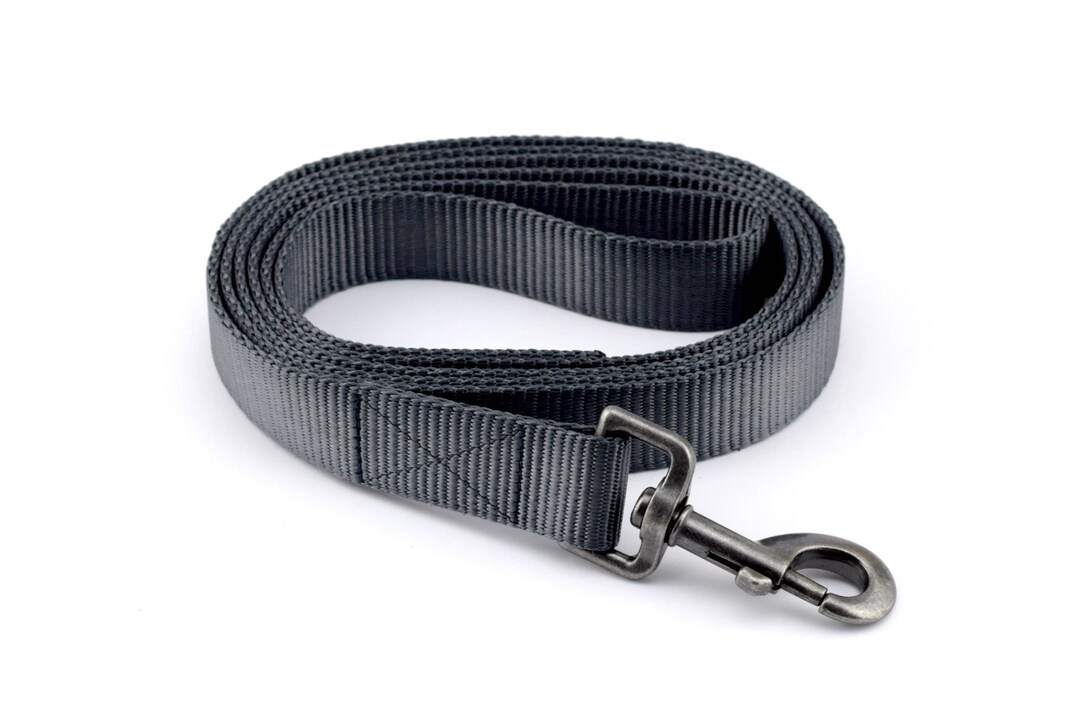 Webbing Dog Leash - Solid Charcoal Gray ~ Solid Nylon Webbing Dog Leash ...