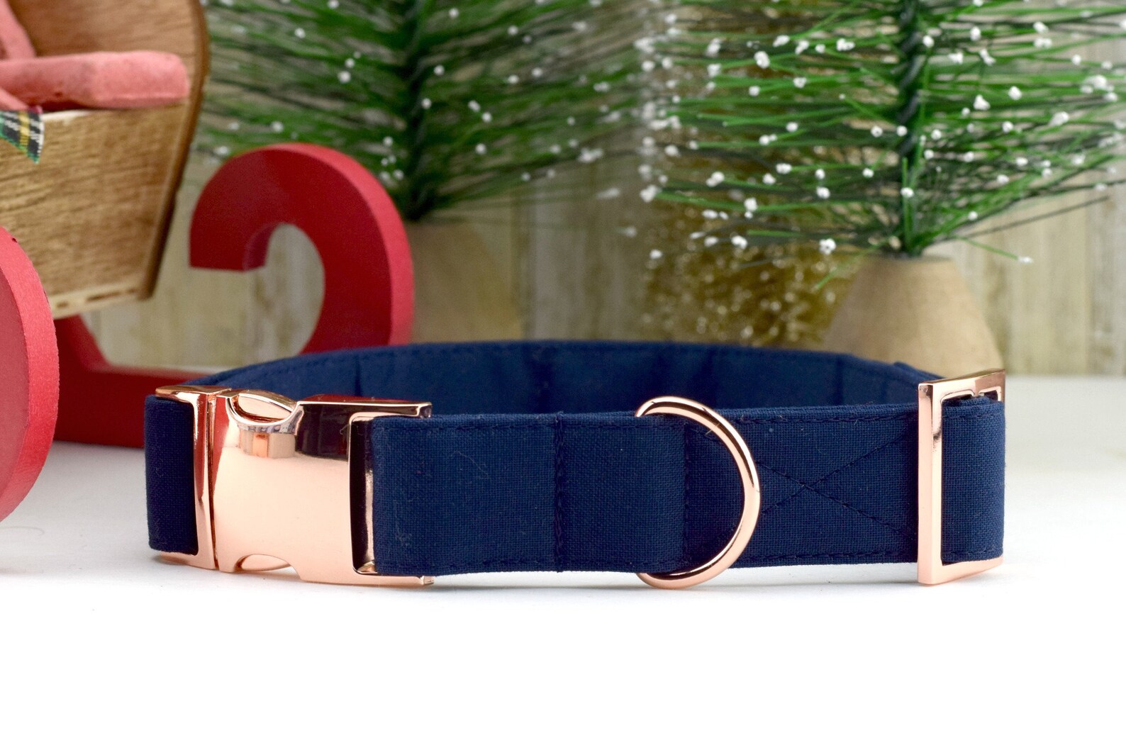 Solid Navy Dog Collar Solid Navy Cotton Fabric Dog Collar - Etsy