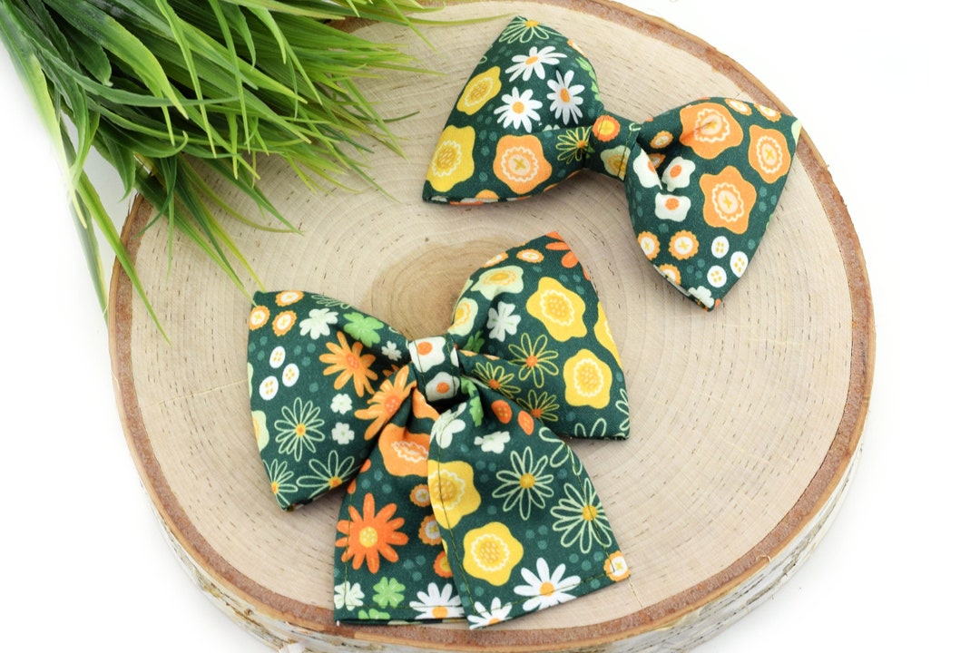 Lucky Floral Dog Collar Bow ~ St Patrick's Floral Shamrock Dog Bow Tie ...