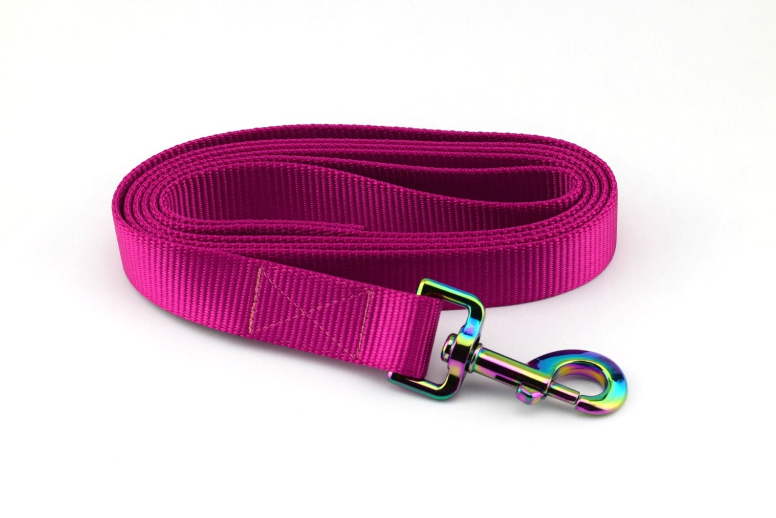 Webbing Dog Leash - Solid Raspberry ~ Solid Nylon Webbing Dog Leash ...
